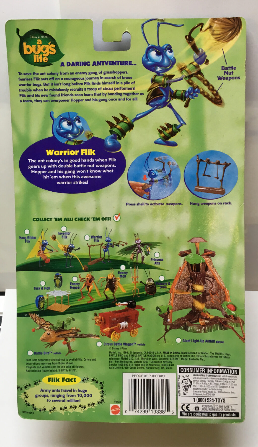 Disney Pixar A Bug’s Life Warrior Flik Action Figure – MOC – The Toys ...