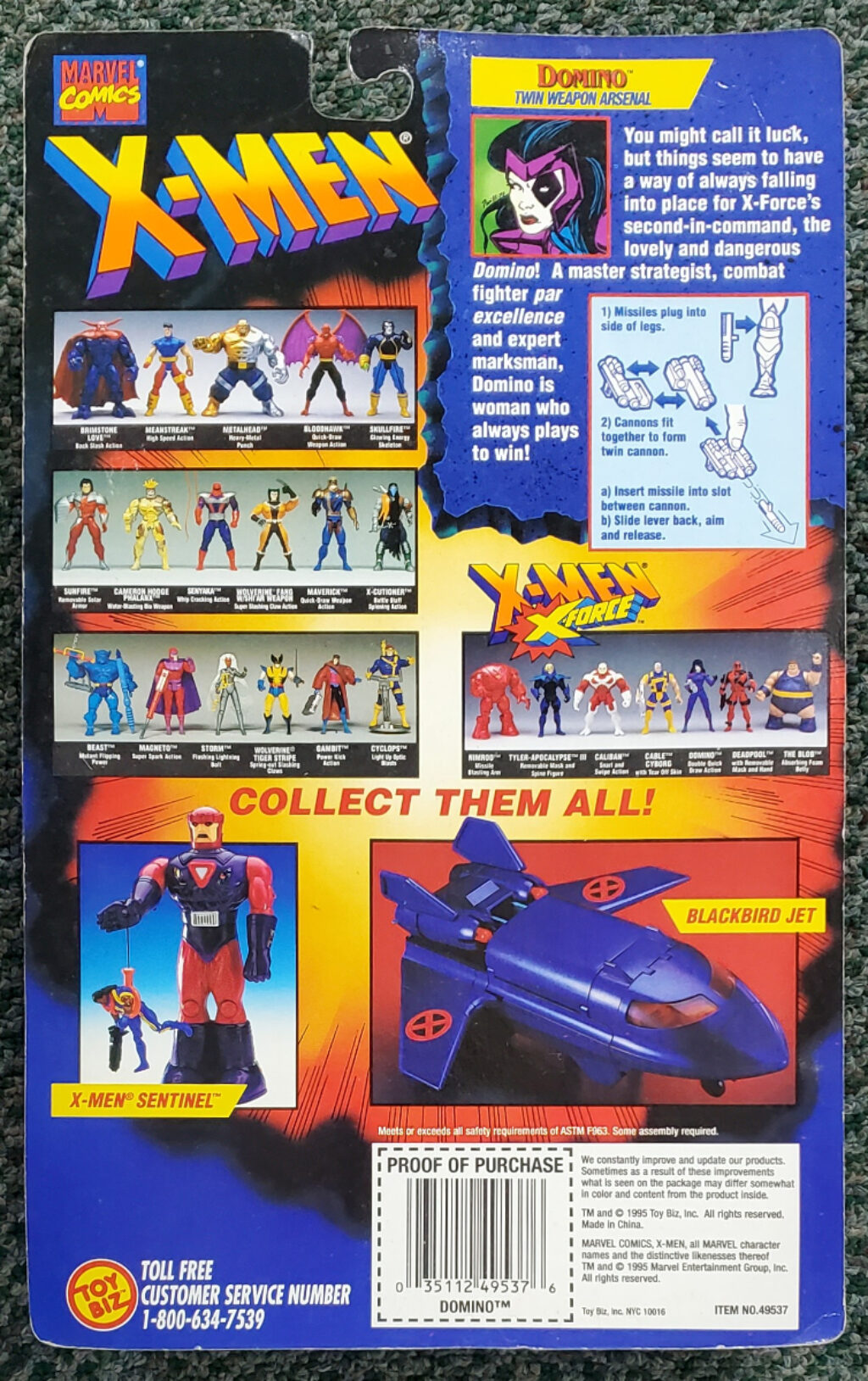 Toy Biz X-Men Domino Action Figure: Mint on Card – The Toys Time Forgot