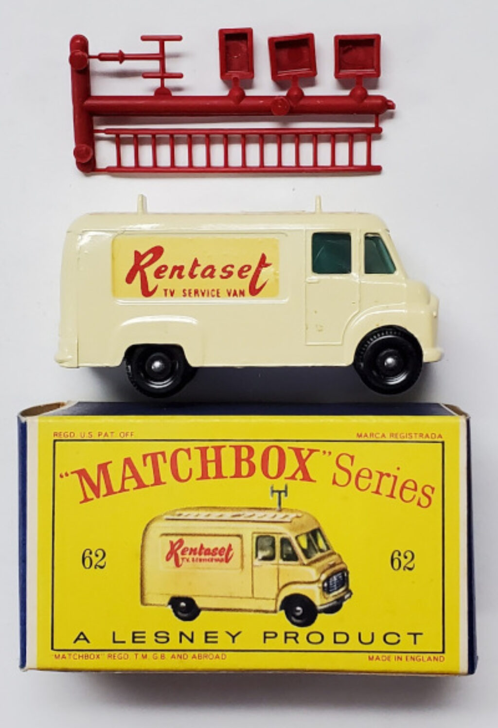 Mint 1963 Matchbox 62B Commer Rentaset Van Complete in Original Box ...