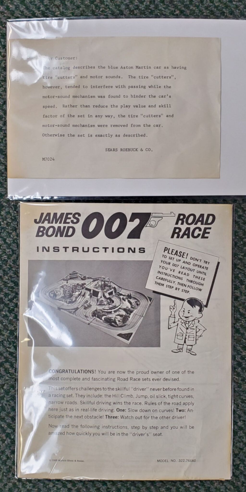 1965 AC Gilbert Sears Exclusive James Bond 007 Road Race O Gauge Slot ...