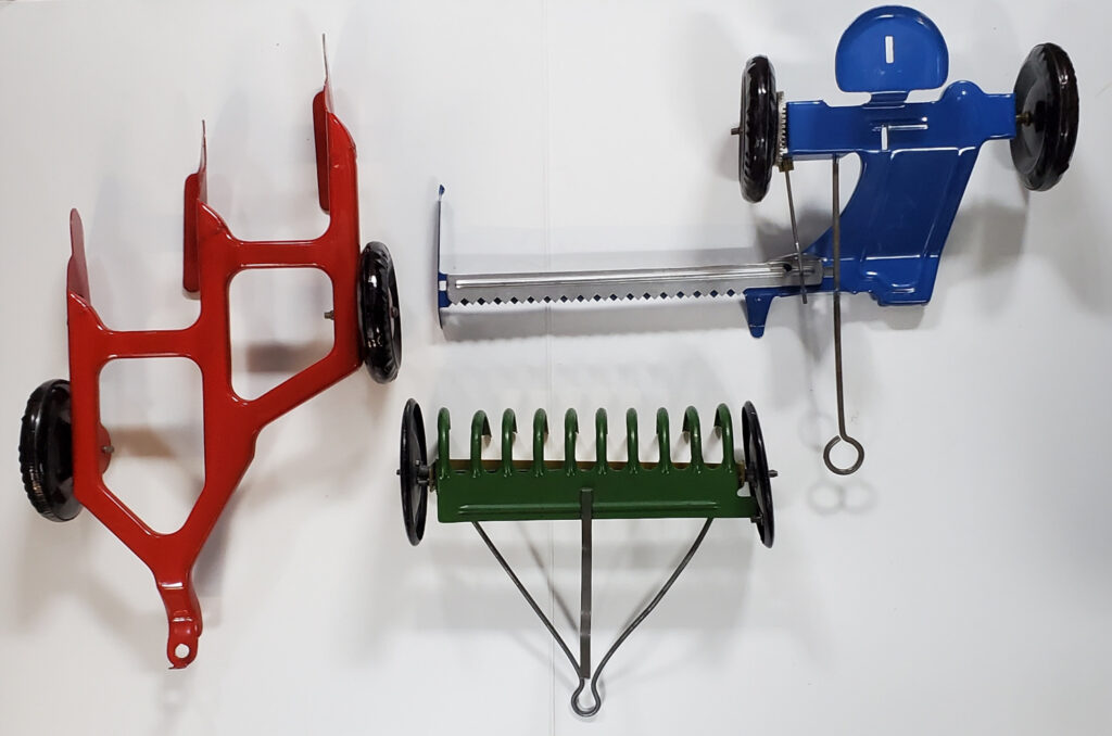 1940’s Marx Tin Litho Wind-Up Farm Tractor, Sickle Mower, Bottom Plow ...