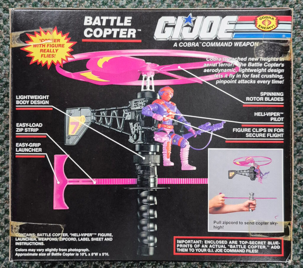 MIB 1991 Hasbro G.I. Joe ARAH Battle Copter with Heli-Viper Pilot ...