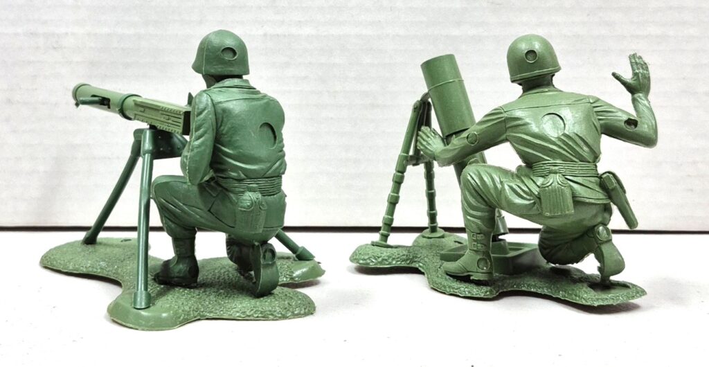 Payton Toy Soldiers Mortar Man Emplacement and Machine Gunner Figures ...
