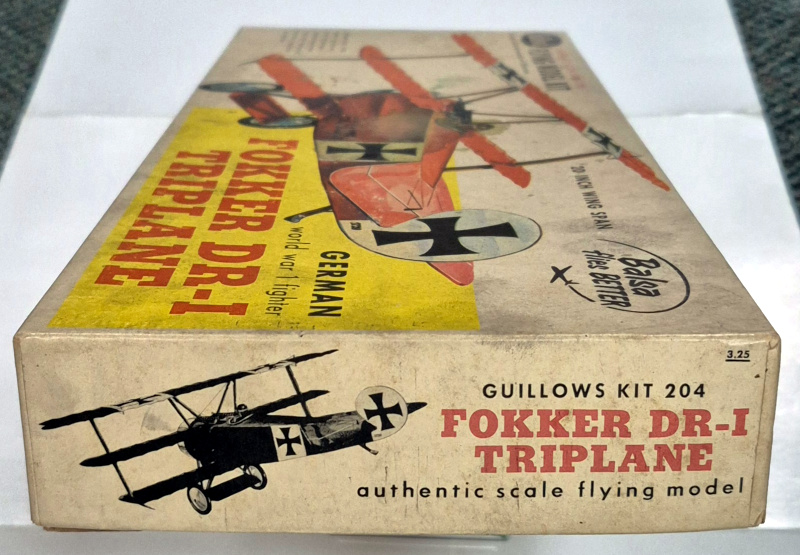 Vintage 1958 Guillow’s Fokker DR-1 Triplane Balsa Wood Airplane Model ...