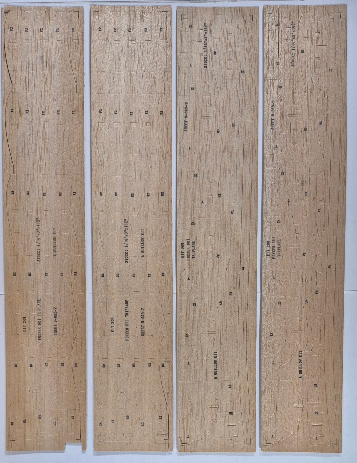 Vintage 1958 Guillow’s Fokker DR-1 Triplane Balsa Wood Airplane Model ...