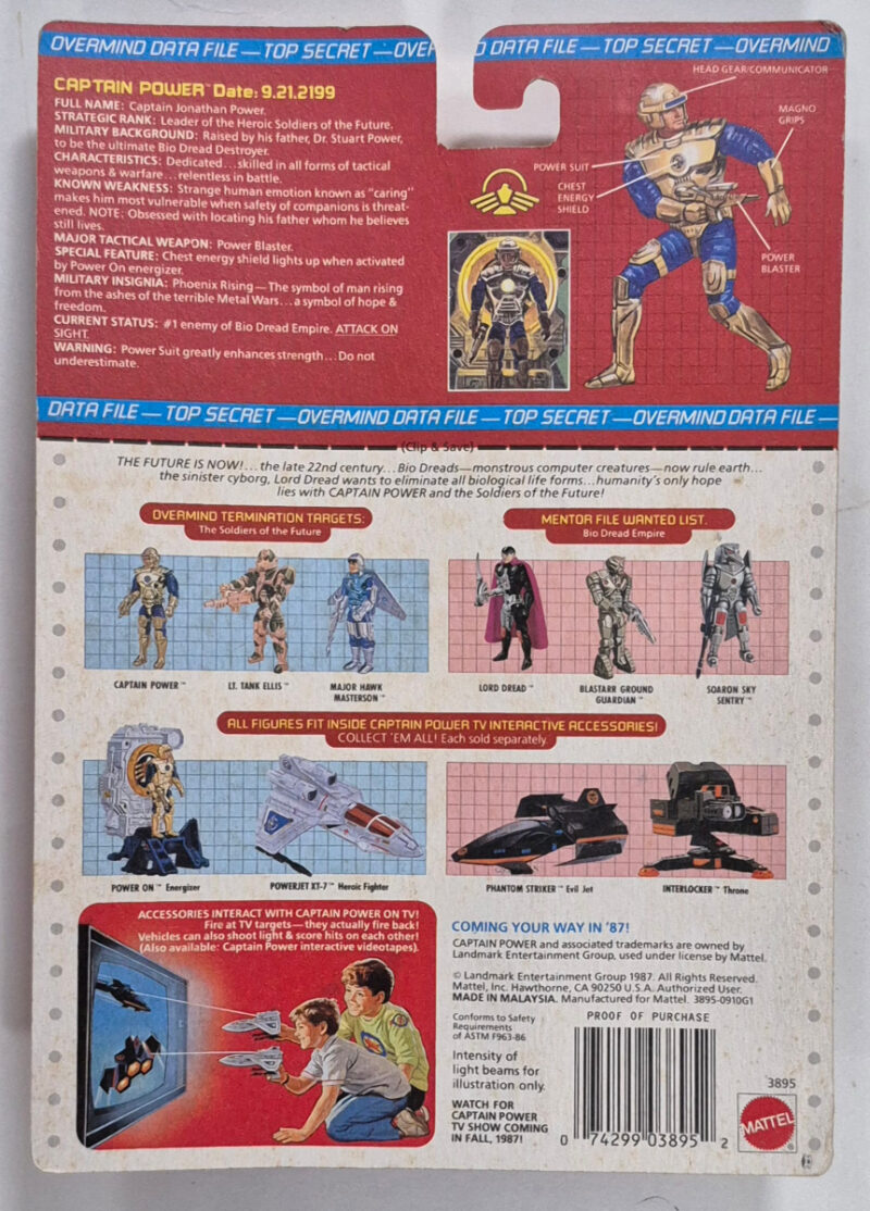 MOC Mattel Captain Power Action Figure: Mint on Factory Sealed Card ...