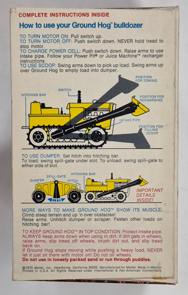 MIP 1970 Mattel Hot Wheels Sizzlers Earthshakers Ground Hog with Dumper ...